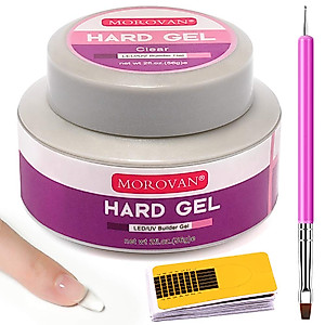 Morovan LED/UV Hard Gels Builder Nail Gel Extension Strengthen UV Art Manicure Set with Forms