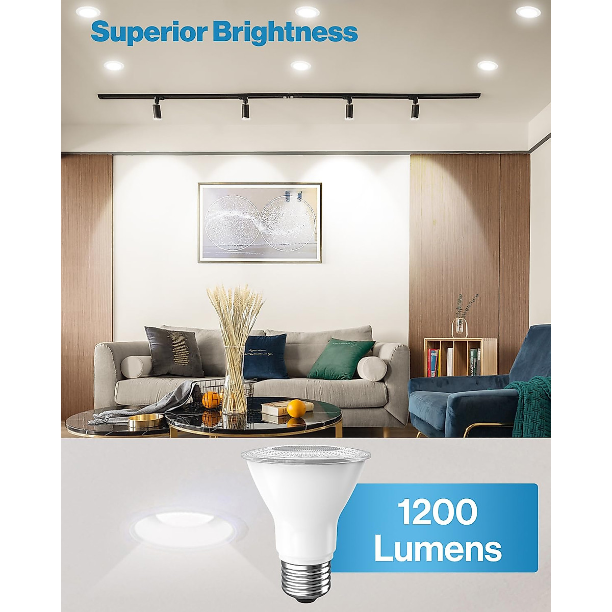 Sunco 12 Pack PAR30 LED Bulbs, 1200 Lumens High Brightness Flood Light Indoor 75W Equivalent 11W Dimmable, 3000K Warm White, E26 Medium Base, Exterior, Wet Rated - UL