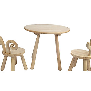 Wooden Toddler Table, Naturally Finished Solid Hardwood,Kids Stool Chair, Handmade, for Playroom, Nursery, Preschool, bedroom, Kindergarten Eating, Reading, Playing, Boys Girls Age 2+ (1, Round Table)