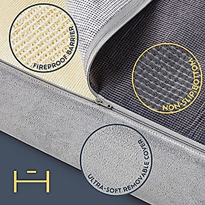 Heyward 4.5” Trifold Sofa + Mattress | Queen Size | Portable CertiPUR-US Certified Firm Foam Mattress Folds Into Couch | Washable Panne Velvet Material w/Non-Slip Base | 78”L x 58”W x 4.5”H