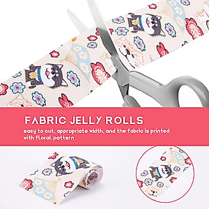 Jkjhbhged 40 PCS Cotton Fabric Quilting Strips DIY Sewing Craft Fabric Bundle Patchwork Supplies 6.5X50cm