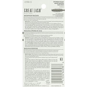 Maybelline New York Makeup Great Lash Waterproof Mascara, Brownish Black Waterproof Mascara, 0.43 fl oz