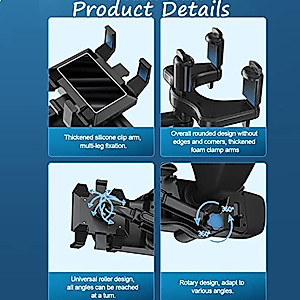 TOKLYUIE 2Pack Rotatable and Retractable Car Phone Holder 360° Rearview Mirror Phone Holder for Car Universal Multifunctional Adjustable Rotation Mount Stand