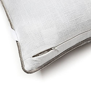 STITCH N STRING 12x20 Pack of 2 Blush White Embroidered Boho Decorative Bedroom Throw Pillows Covers for Bed & Couch Home Decor Cushion Cover