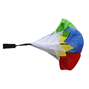CZ-ING Multicolor Resistance Parachute - 43 inch Running Drag Chute with Adjustable Waist Strap for Kids Youth Power Speed Training