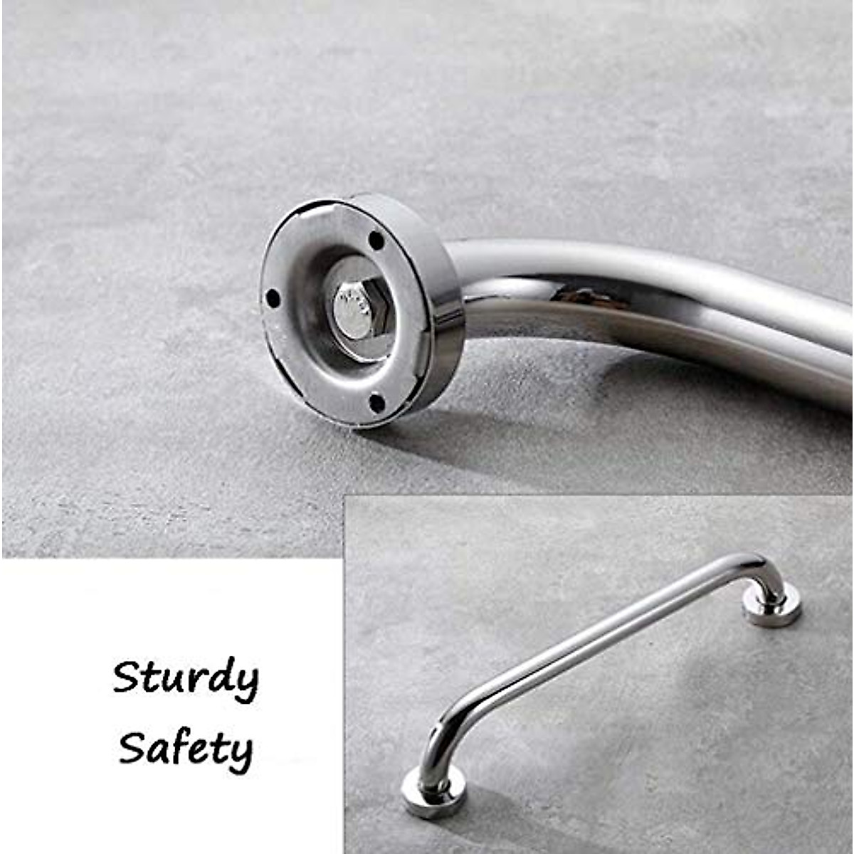 XHALERY Grab Bar Rail Safety Shower Handle Bath Grab Bar Toilet Bathroom Kitchen Stairway Handrail Handicap, Elderly, Injury, Senior Assist Bath Handle (Color : Silver, Size : 530mm)