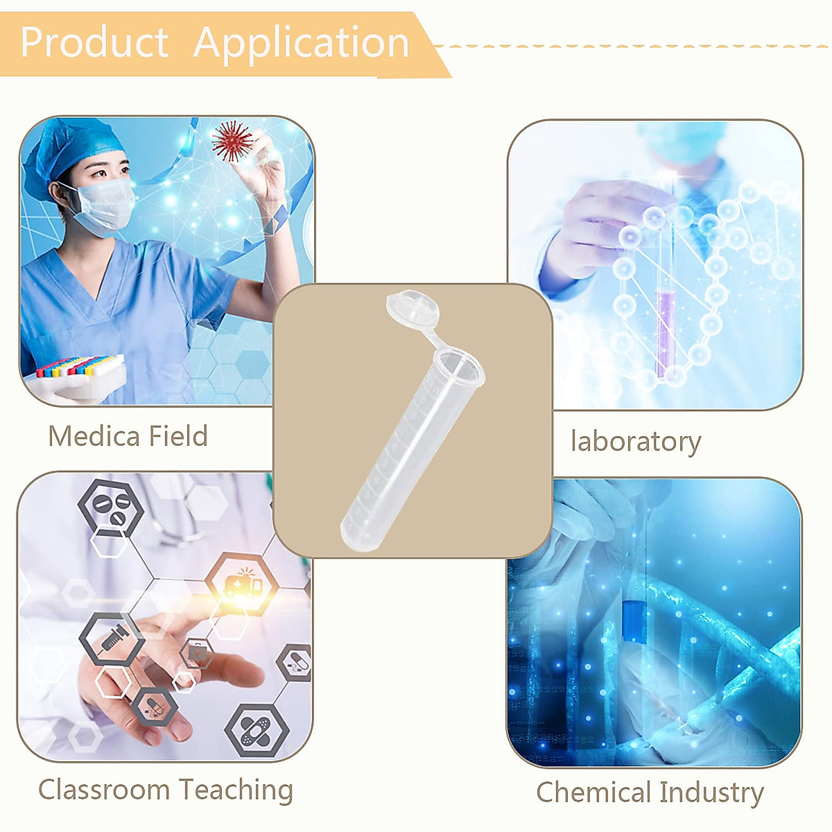 25 Pack 10ml Plastic Sample Vials with Cover, Vial Tube Storage Container for Liquid Fragrance Beads