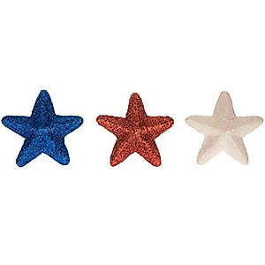 Red White and Blue Glitter Stars Fourth of July Confetti and Foam Scatter