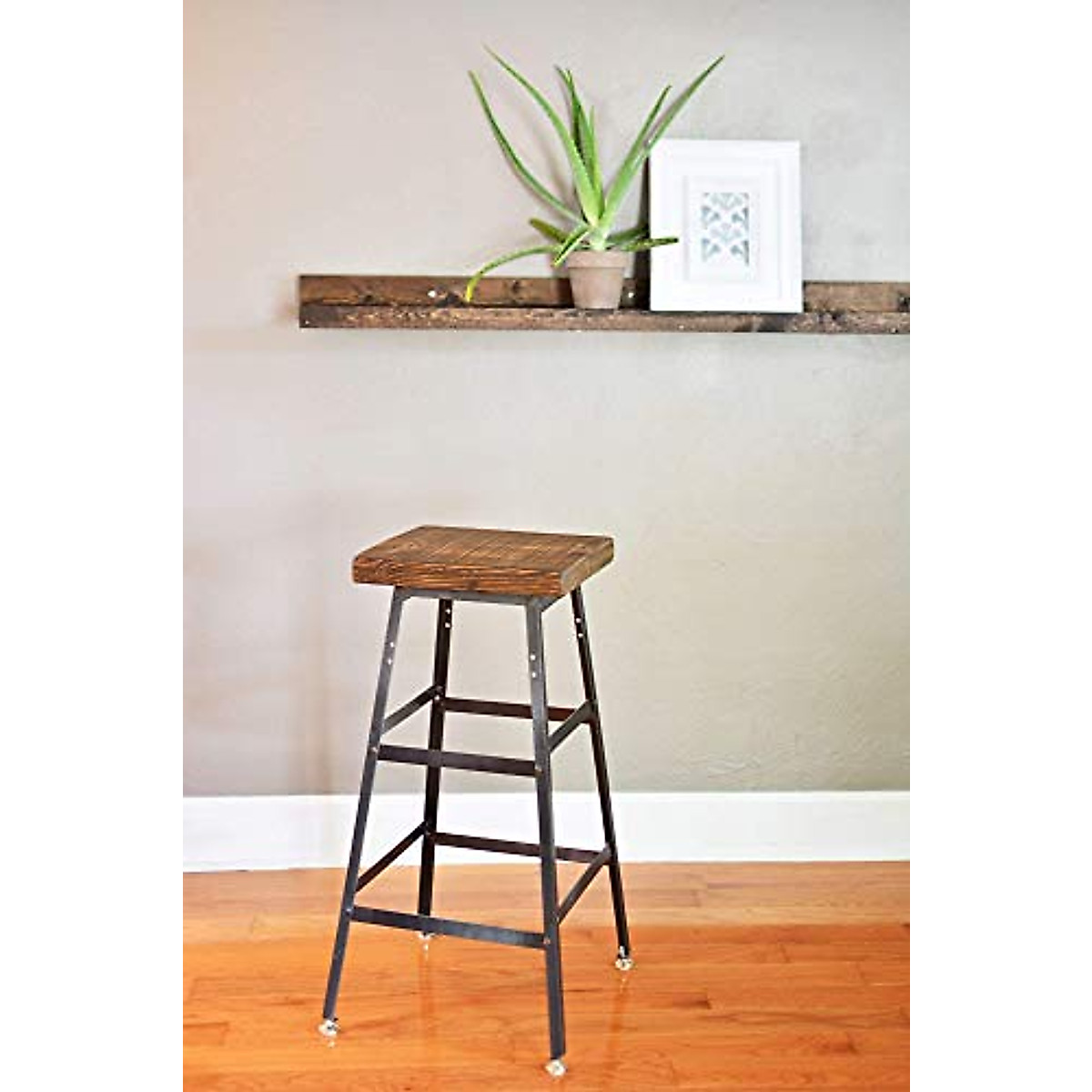 Barstool, Counter stool, Backless Stooll, Commercial Barstool, Reclaimed wood Industrial Steel, Made in the USA, Free Shipping