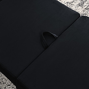 Futon Folding Single Chair Bed,Convertible Sleeper Sofa 2-in-1 Pull Out Lounge Chair Beds with Pillow&Pocket for Living Room Apartment Office（Black）