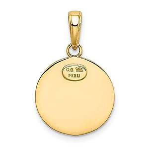 FB JEWELS Solid 14K Yellow Gold Saint Christopher Medal Charm (0.59 x 0.87 Inches)