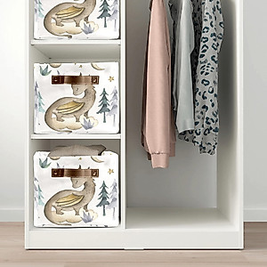 SunFancy Watercolor Dragon Egg Personalized Storage Box Baskets Wardrobe Cubes Basket Box for Pet Room Home Office Kitchen 2 Packs