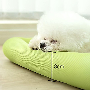 BUNGAA Dog Bed,Cool mat,Dog mat, Summer Cooling Pet Dog Mat Ice Pad Dog Sleeping Square Mats for Dogs Cats Pet Kennel Cool Cold Silk Dog Bed (Color : Square Snowman, Size : L)