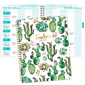 2024-2025 Teacher Planner - Lesson Planner 2024-2025 from Jul 2024 - Jun 2025, 8'' x 10'', Lesson Plan Book, Weekly & Monthly Lesson Planner with Quotes