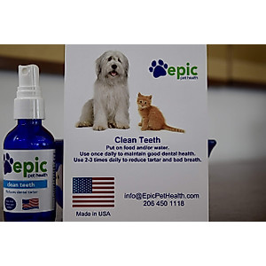 Clean Teeth - Natural, Electrolyte, Odorless Pet Supplement That Reduces Tartar, Bad Breath and Promotes Healthy Teeth, Made in USA (Spray, 2 Ounce)