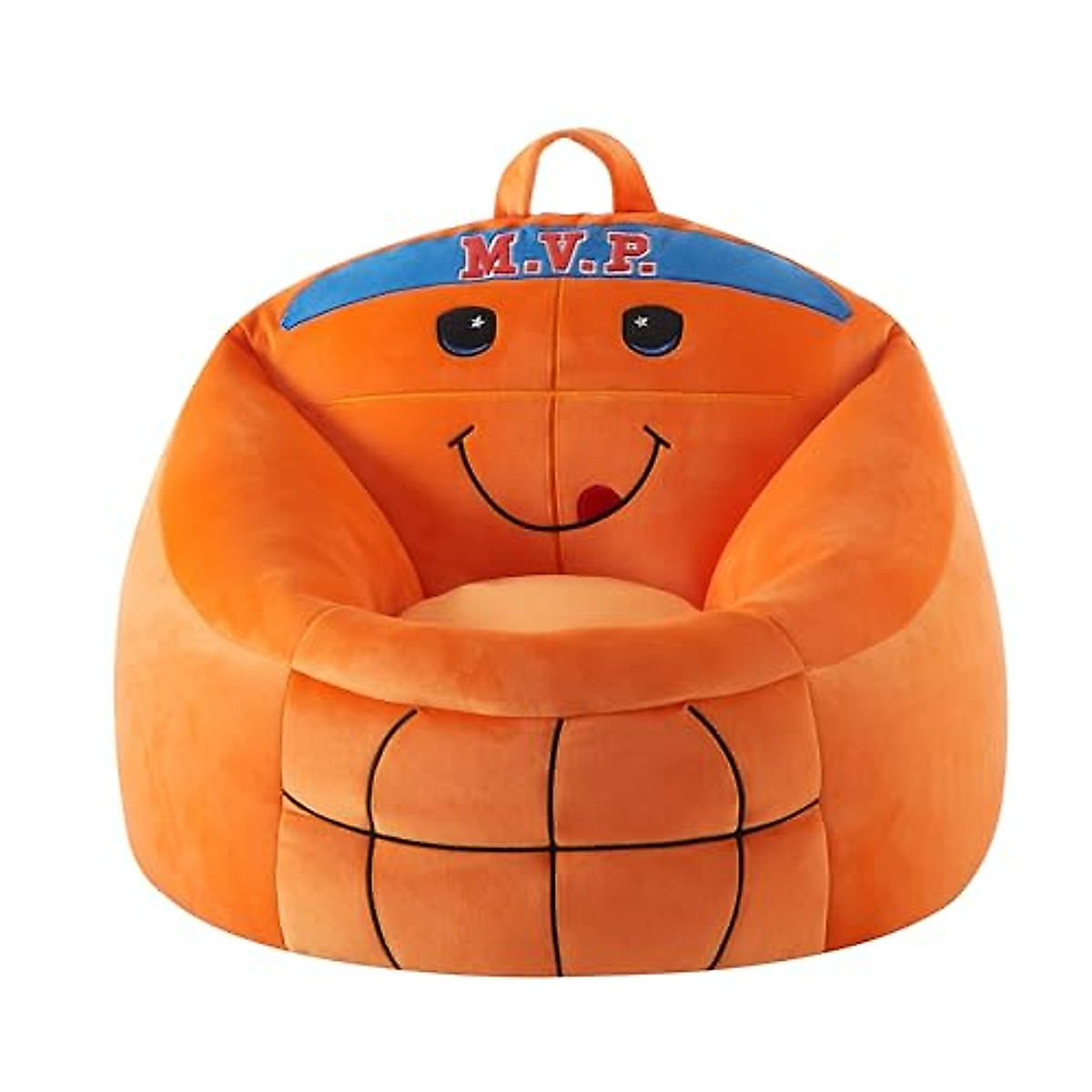 Heritage Kids Micromink Squishy Bean Bag Chair for Kids Ages 3+, Basketball