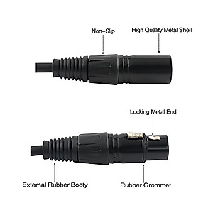 Disino XLR Splitter Cable, 3 Pin XLR Female to Dual XLR Male Patch Y Cable Balanced Microphone Splitter Cord Audio Adaptor- 5 Feet