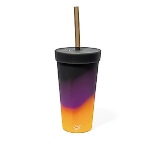 Silipint: Silicone 22oz Straw Tumbler: Sun Storm - Reusable, Unbreakable, Flexible, Hot/Cold, Airtight Lid, Travel, Sustainable