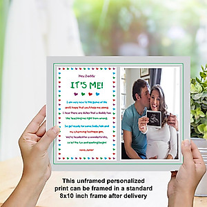 Poetry Gifts Hey Daddy It's Me, Father to be, Custom 8x10 Inch Personalized Print Add Ultrasound Photo