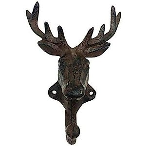 T&Garice Heavy Duty Rustic Cast Iron Decorative Wall Hook Kitchen Living Room Bathroom Wall Decoration (Deer)