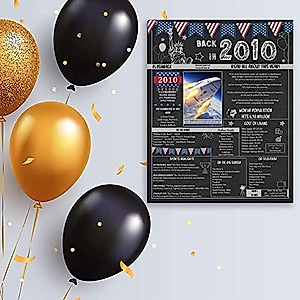 13th Birthday Party Gifts - 13 Years Old Anniversary Poster for Boy or Girl. Back In 2010 Party Supplies. Birthday or Wedding Gift Ideas for Home Wall Decorations. Born 13 Years ago Card 11x14 In