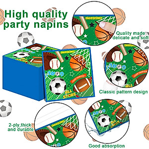 Sports Party Decorations Tableware Set All Star Plates Napkins All Sports Disposable Table Cover Baseball Football Soccer Basketball Dinnerware for Boy Birthday Party Baby Shower Decor Supplies