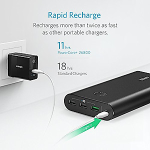 Anker PowerCore+ 26800, Premium Portable Charger, High Capacity 26800mAh External Battery with Qualcomm Quick Charge 3.0 (in- and Output), Includes PowerPort+ 1 Wall Charger