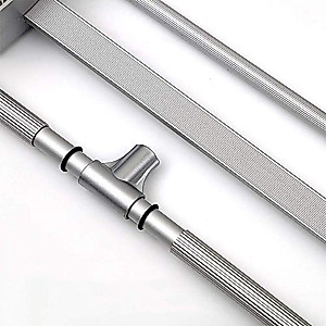 Drop-Down Wardrobe Hanging Slide Rail, Adjustable Large Telescopic Wardrobe Hanger, Saving Space, Soft Reset, Silver, 30KG Load (Size : 890-1210mm)
