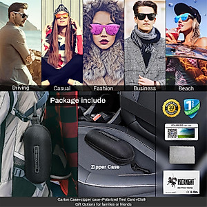 ROCKNIGHT HD Polarized Sunglasses Silver Mirrored Aviator Sunglasses Outdoor UV400 Protection