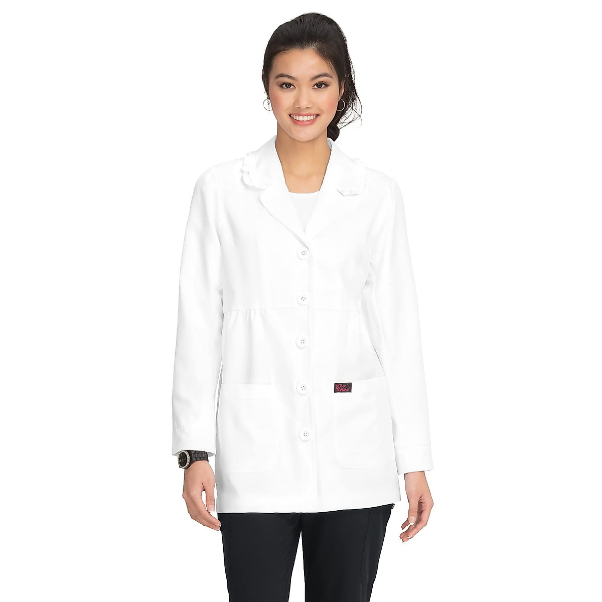 KOI Betsey Johnson B403 Women's Juniper Lab Coat White L