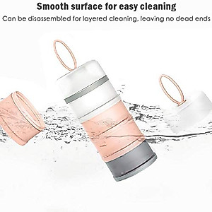 BJLIIO 4-Piece Twist Lock Snack Storage Container, Non-Spil Portable and Stackable Storage Travel Container for Protein Powder Formula Nuts and Fruit, BPA Free Durable Plastic Snack Containers