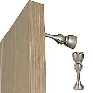 CG PLUS Magnetic Door Stop , Stainless Steel, Magnetic Door Catch, Door Holder, Door Stops, Wall Mounted, Floor Mounted, Door Banging Prevention (Small x 2pack, Satin Nickel)