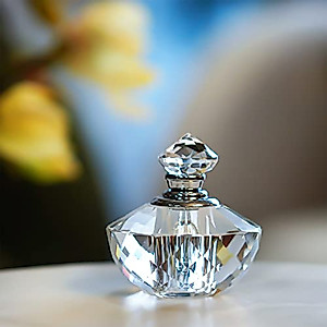 H&D Crystal Glass Art Deco Vintage Style Perfume Bottles Empty Glass Refillable 2ML