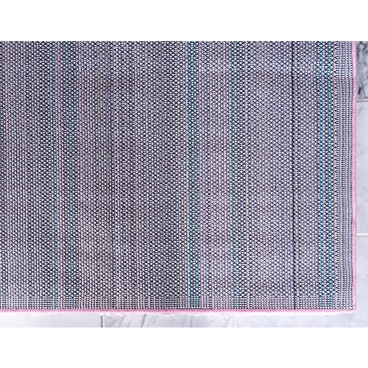 Unique Loom Solo Collection Solid, Plush, Kids, Modern Area Rug, 5 ft x 7 ft 7 in, Pink