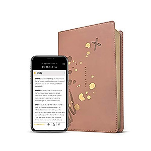 NLT Thinline Reference Holy Bible (Red Letter, LeatherLike, Brushed Pink): Includes Free Access to the Filament Bible App Delivering Study Notes, Devotionals, Worship Music, and Video