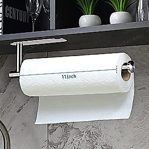 Paper Towel Holder Under Cabinet - Self Adhesive Paper Towel Roll Holder Wall Mount, Gewtur Stainless Steel Paper Towel Holder for Kitchen Bathroom