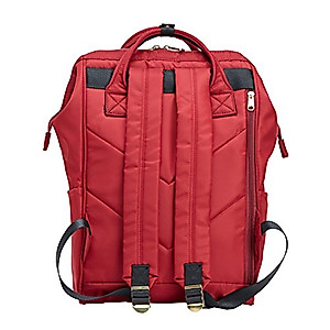 Kah&Kee Nylon Backpack Diaper Bag with Laptop Compartment Waterproof Work Travel School for Women Man (Wine)