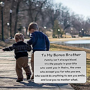 bobauna Bonus Brother Engraved Wallet Card Family Isn't Always Blood Brother in Law Wedding Gift (bonus brother card)