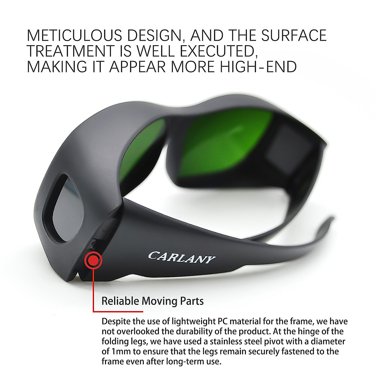 CARLANY IPL Safety Glasses, 200-2000nm Reliable Absorption Filtering Laser Eye Protection Goggles, Anti-fog, UV400 Protection, OD5+ for IPL Pulsed Light Hair Removal, Beauty therapy