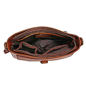 Montana West Genuine Leather Crossbody Bags for Women Vintage Studded Purse Brown MWG02-9065BR