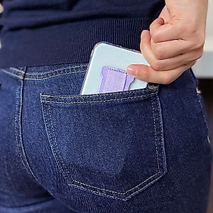 WUOJI Phone Loop Finger Holder,Cell Phone Finger Grip Strap Holder for Hand, Ultra Thin Anti-Slip Cell Phone Grips Band Holder for Back of Phone Compatible with Most Smartphones (Black Purple)