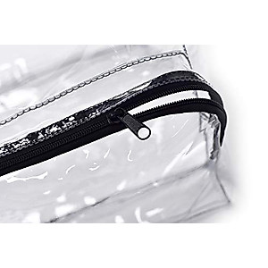 Clear Lunch Bag - Durable PVC Plastic See Through Lunch Bag with Adjustable Shoulder Strap Handle for Prison Correctional Officers, Work, School, Stadium Approved, Freezer Proof. (Large)
