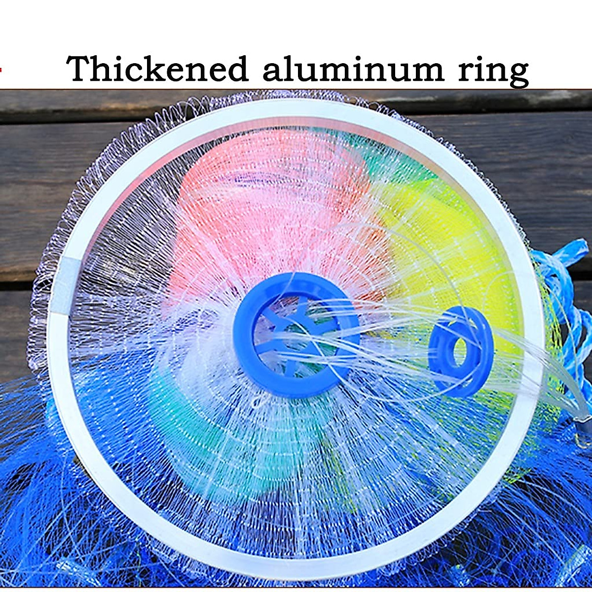 BBGS High Strength Fly Cast Net, Hand Throw Fishing Cast Net Fishing Tools, 360cm Fishing Casting Net, for Fishermen Fishing (Color : 4.2m)