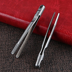 Mini Titanium Tweezers,Small TC4 Titanium Alloy Clip Portable Tweezers Nipper,EDC Outdoor Travel Camping Hiking Tool Keychain Pendant