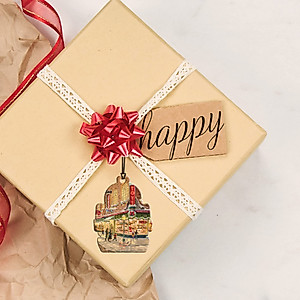 Thomas Kinkade – Lionel – A Christmas Wish – 4.4” x 2.2” Train-Shaped Hanging Acrylic Print Accessory – Officially Licensed Collectible