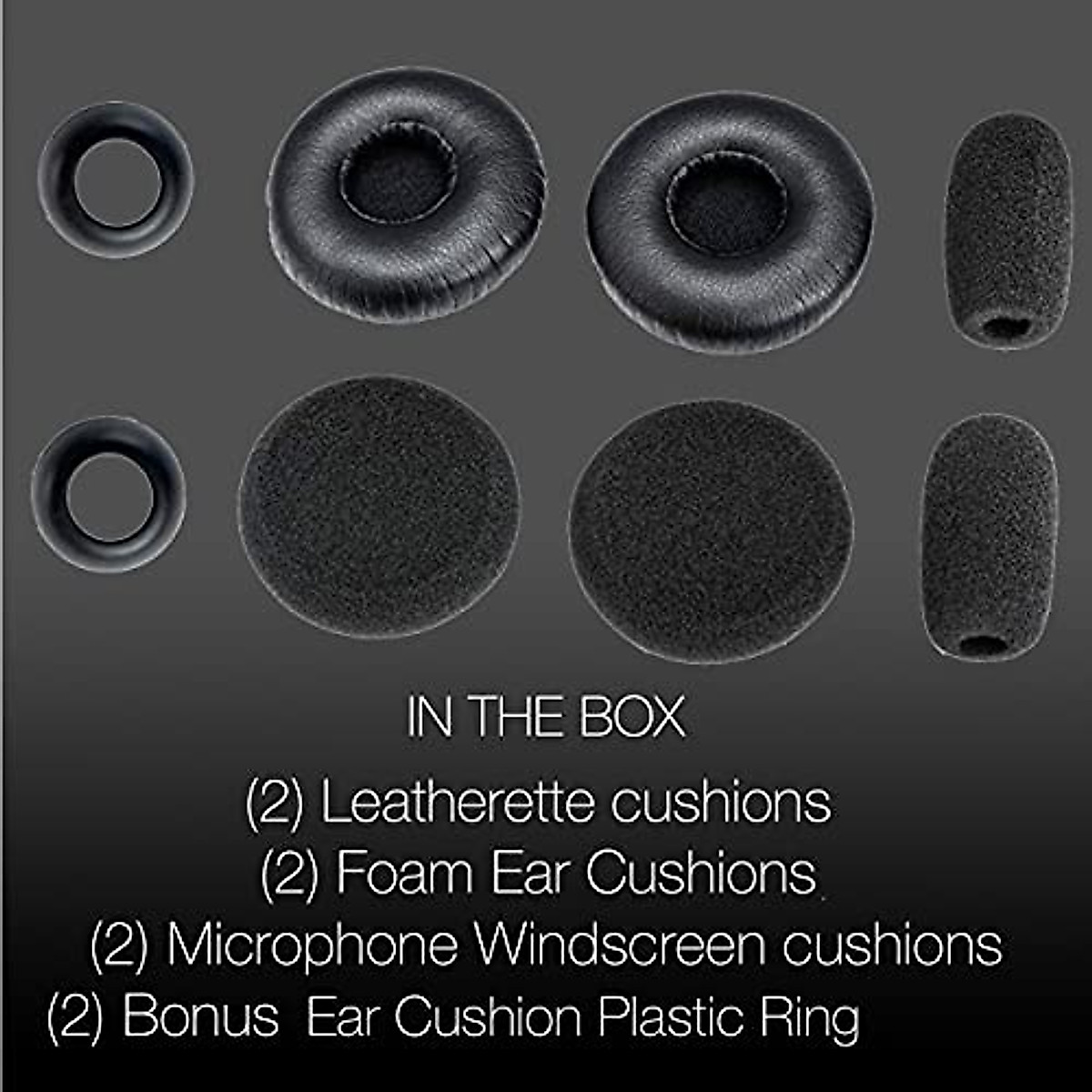 Ear Cushion Kit for Blue Parrott C400-XT Bluetooth Headset 204159 - Replacement Accessories - Ear Cushions, Microphone Foam Windscreens Covers by Global Teck