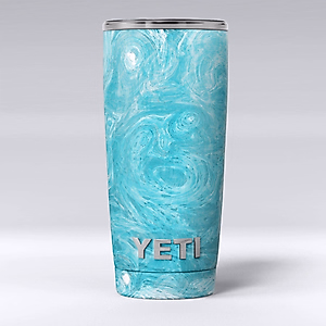 Design Skinz Marble Surface V1 Teal - Skin Decal Vinyl Wrap Kit Compatible with The Yeti Rambler Cooler Tumbler Cups