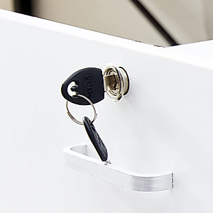 CLIPOP Mobile Office Cabinet with 3 Drawers(1 Lockable), Under Desk Rolling Vertical File Cabinet with 4 Wheels for Letter/Legal /A4 Size Documents, Wooden Storage Cabinet for Home Office (White)