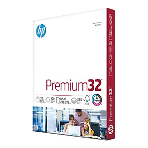 HP Printer Paper | 8.5 x 11 Paper | Premium 32 lb | 1 Ream - 250 Sheets | 100 Bright | Made in USA - FSC Certified | 113500R
