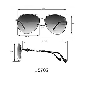 Jessica Simpson Women's J5702 Elegant Metal Aviator Pilot Sunglasses with UV400 Protection- Glamorous Lightweight Sunglasses for Women, 61mm
